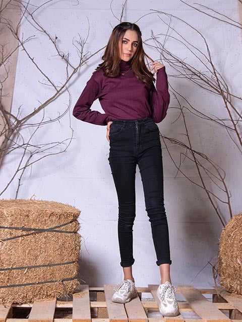 Maroon Turtle Neck (H-MAROON) – Nazmina